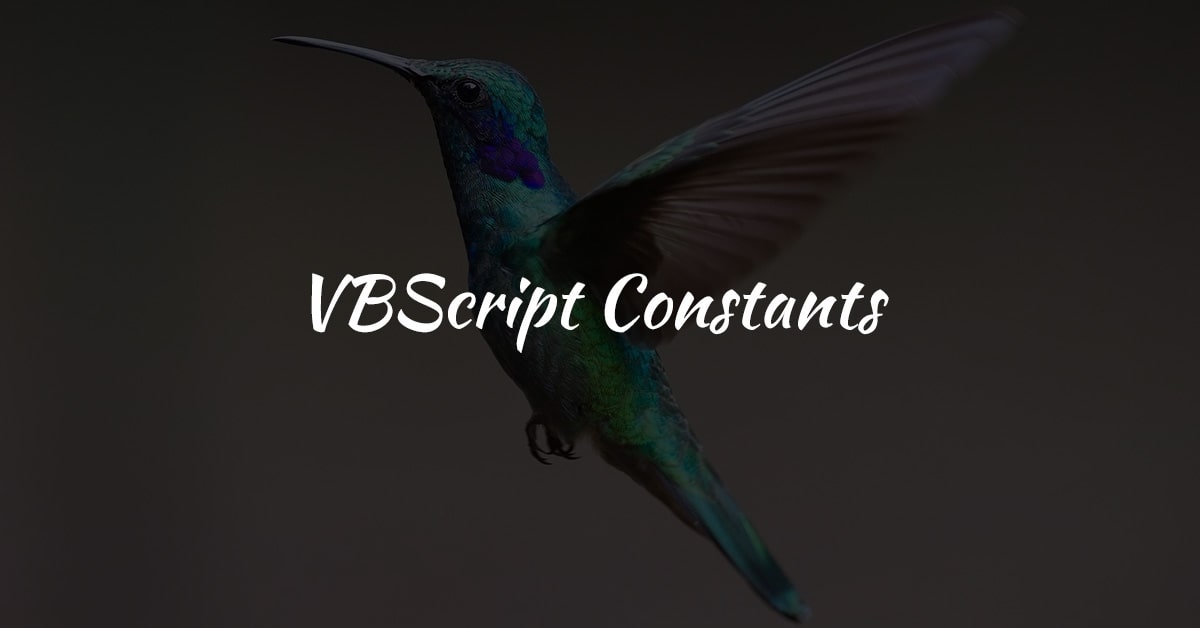 Aneejian Constants In Vb Script